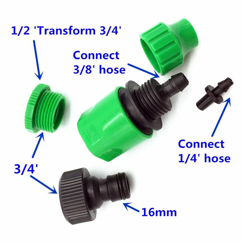Tap Connector 3/4, 1/2 inch to 1/2, 1/6, 1/8 inch tube – Drip ...