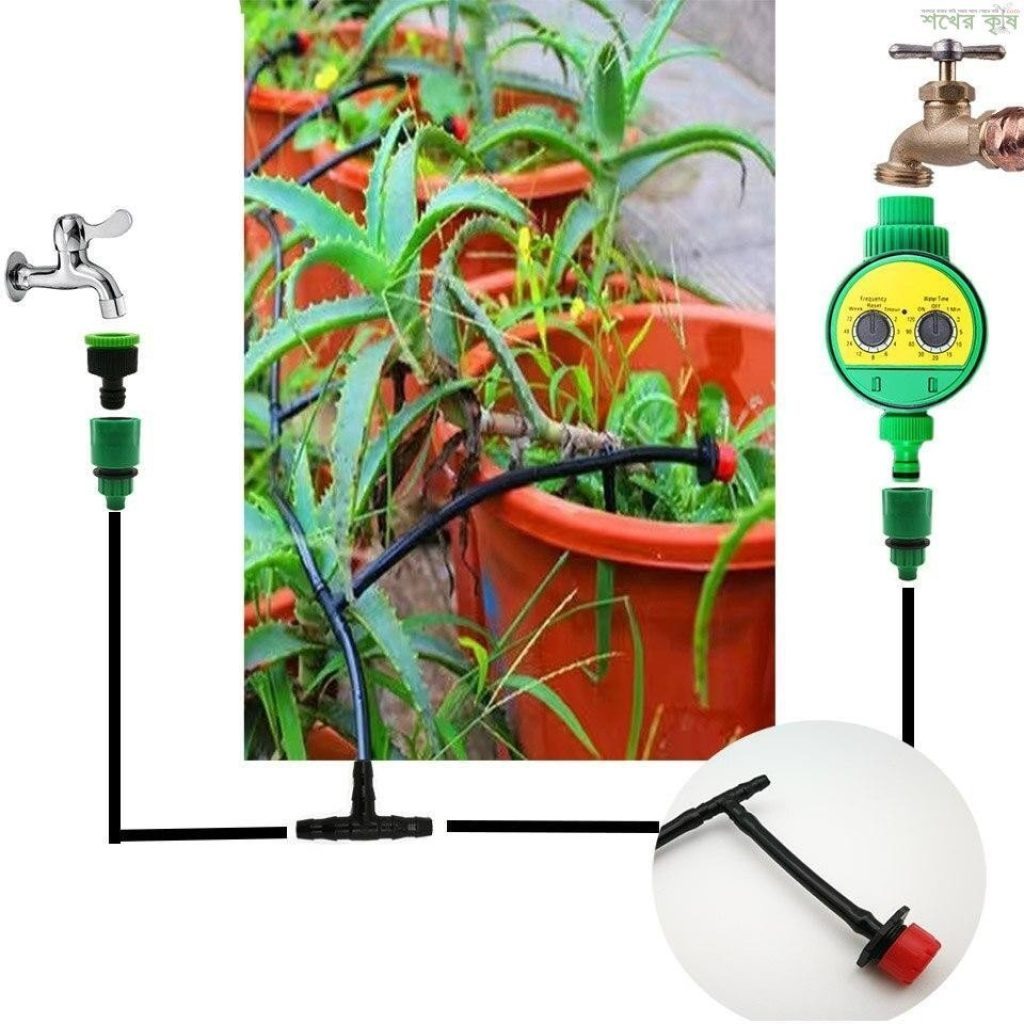 Tap Connector 4-Way ¾ , ½ inch to 16,8,4mm tube - Drip Irrigation BD ...